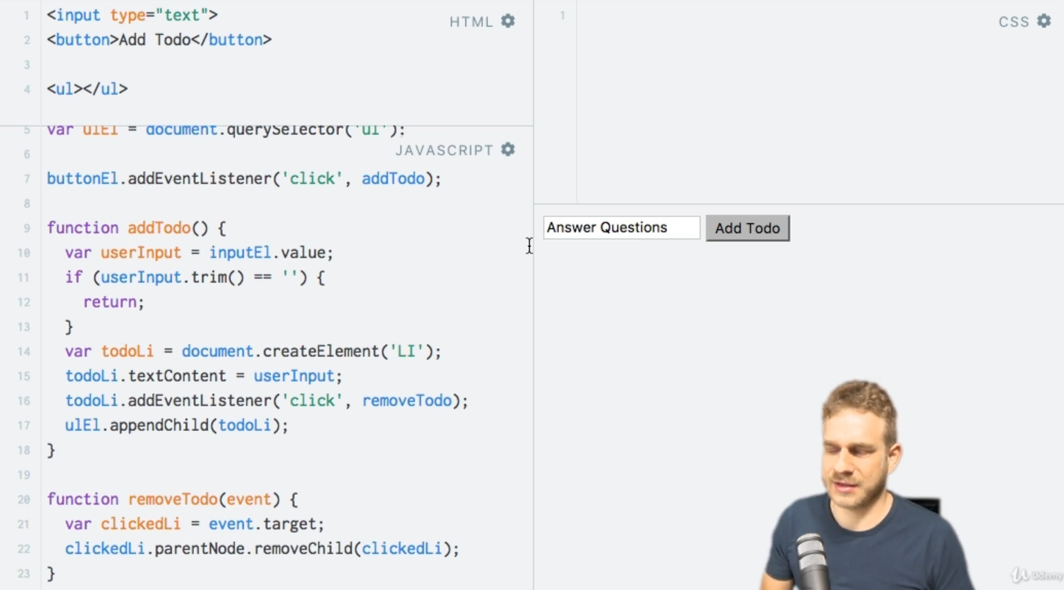 Vanilla JS showing new creation YourDigitalAid